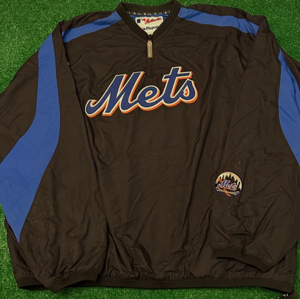 Vintage Majestic New York Mets MLB Authentic Sz XL Warm Up Windbreaker ...