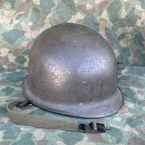 Original WWII US Army Schlueter M1 Helmet Shell With Chinstraps Clean ...