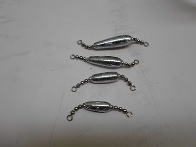 100 TOTAL INLINE TROLLING SINKERS WITH BEAD BALL CHAIN 3/4 1/2 3/8 1/4 ...