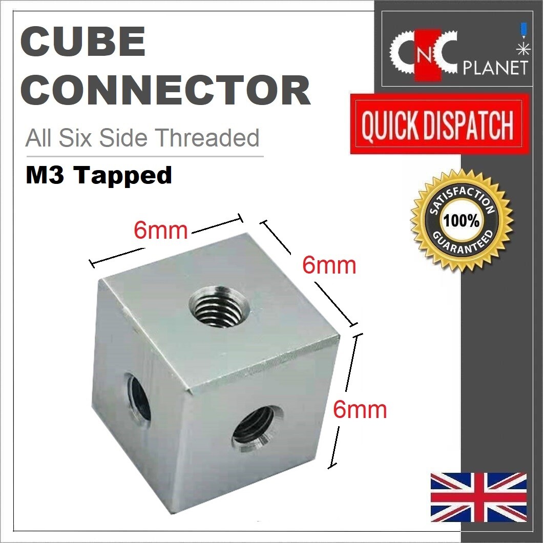 Cube Connector Aluminium Bracket Square Spacer Standoff 6 8 10 12 15 20 ...