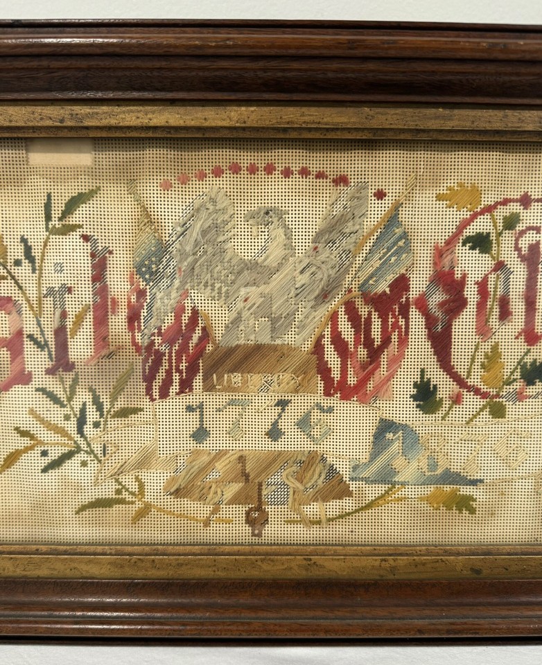 Antique 1876 Centennial Paper Punch Sampler Hail Columbia National ...