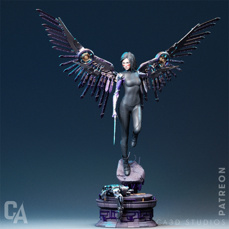 3D Printed Unpainted 1/8 1/6 Scale Battle Angel Unassembled Resin GK ...