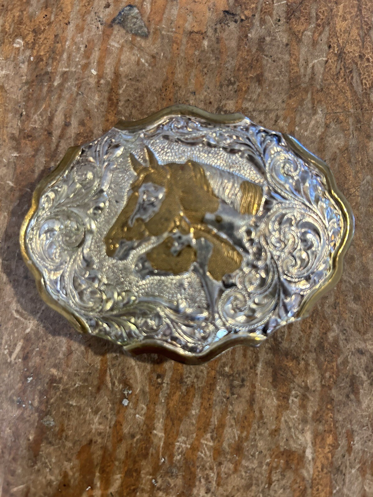 Crumrine Heavy Silver Plate On Jewelers Bronze Western Belt Buckle | eBay