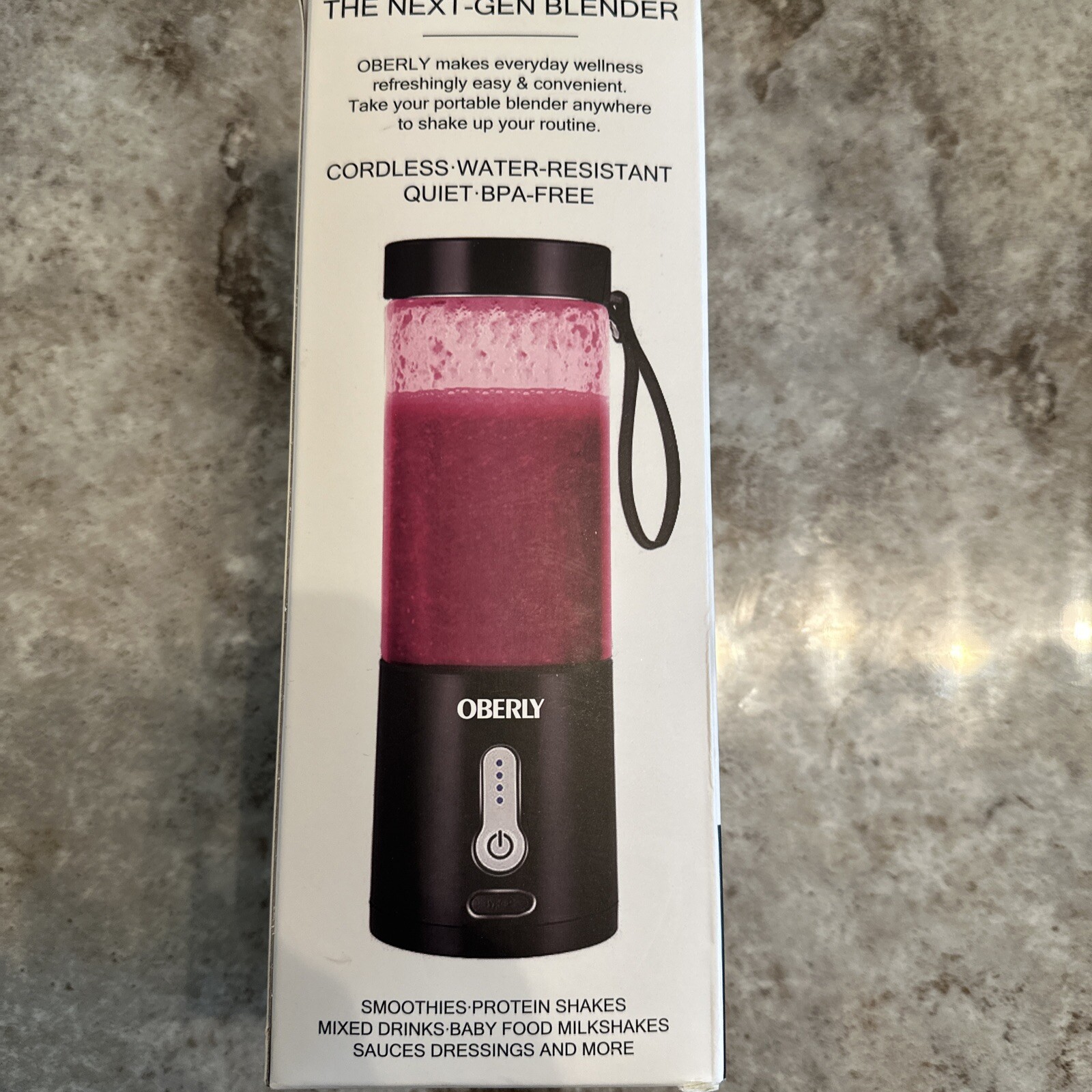 180z Portable Cordless Personal Blender by Oberly. Black. 4000mAh ...