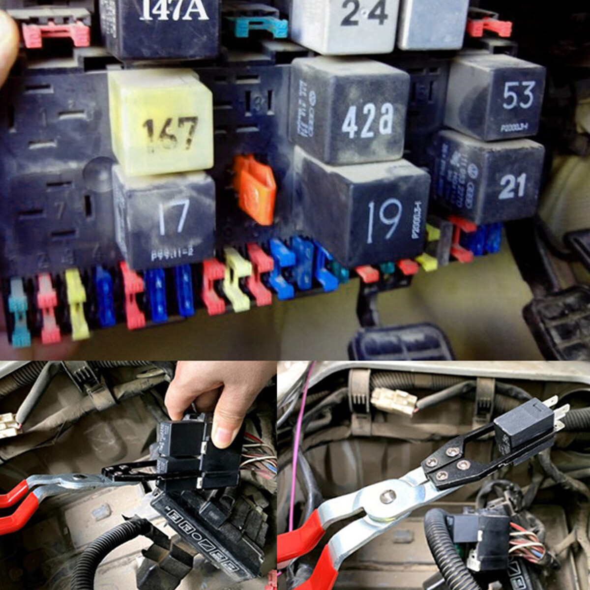 Car Relay Puller Pliers Fuse Removal Tool Electrical Relay Remover ...