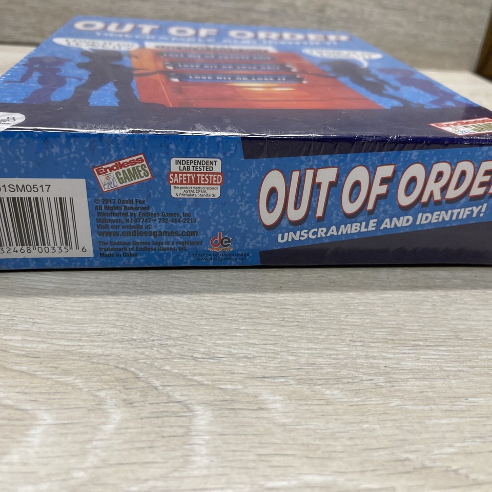 OUT OF ORDER Board Game - Unscramble & Identify - 2017 New / Sealed ...