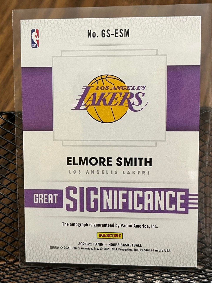ELMORE SMITH 2021-22 NBA HOOPS "GREAT SIGNIFICANCE" LAKERS AUTOGRAPH ...