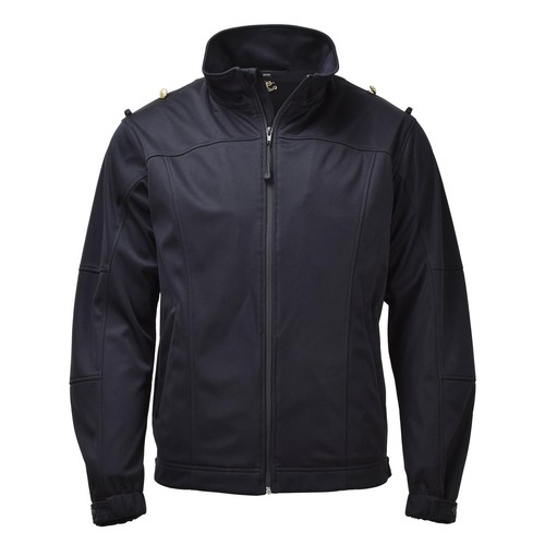 Original German army marine zipped jacket black softshell high collar ...