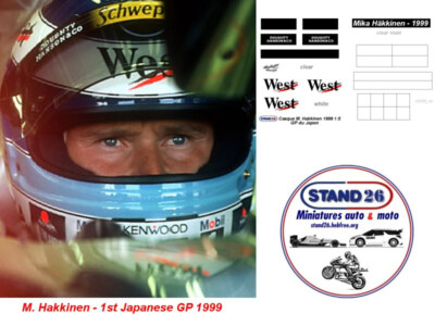 389 Decals casque casco helmet Hakkinen 1999 v2 for Centauria Spark ...