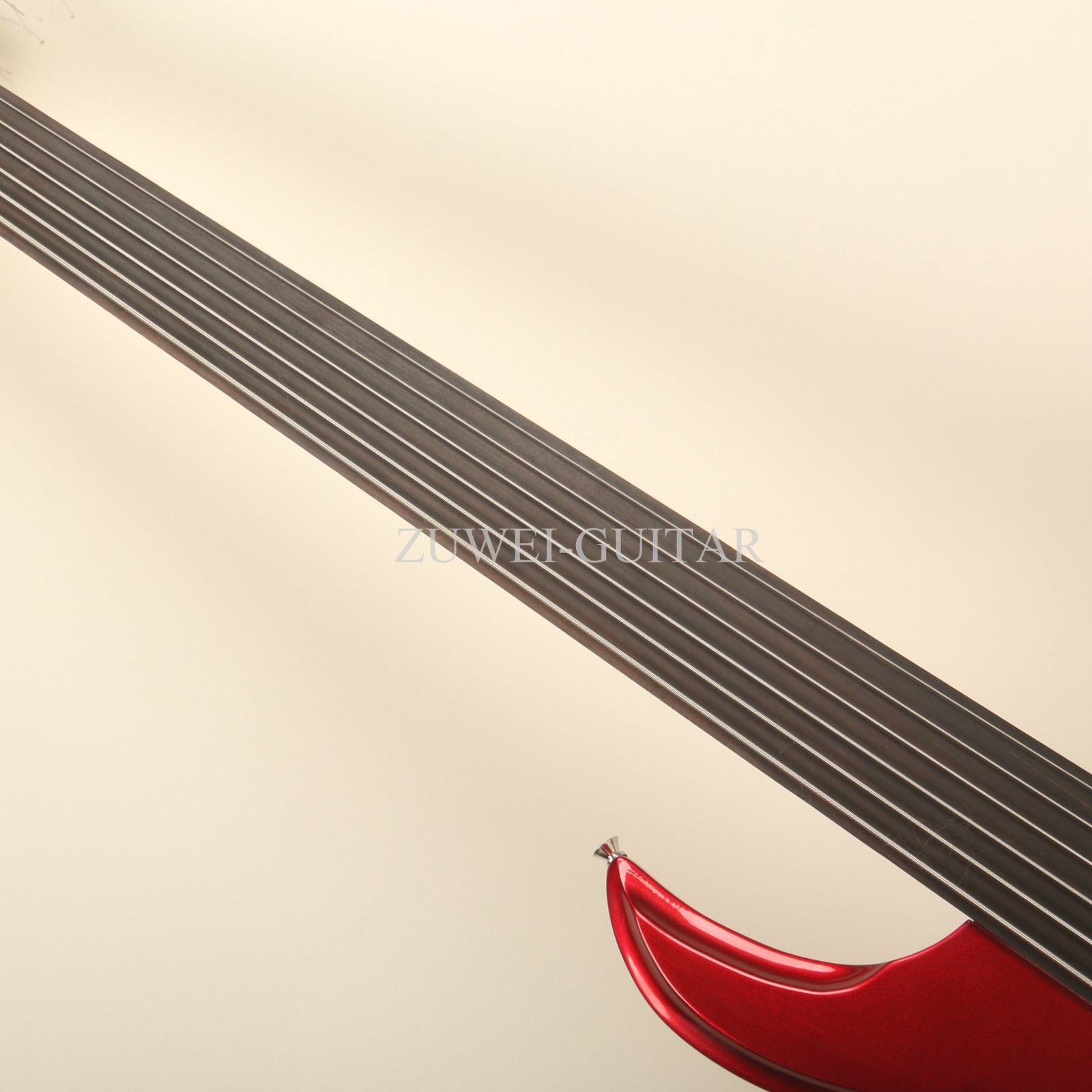 Metallic Red 6 Strings Electric Bass Guitar Without Fret Unbranded ...