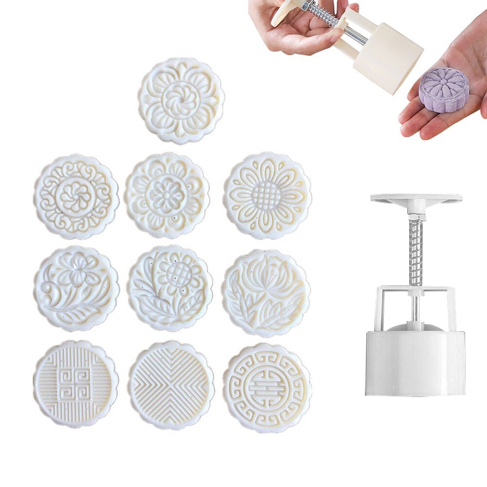 Create Beautiful Mooncakes with DIY Flower Stamps Mold for Round ...