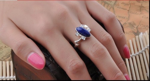 Vampire Diaries Elena Gilbert Daylight Protection Lazuli Ellipse Ring ...