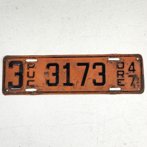 1947 Oregon License Plate Number 3 PUC 3173 Original Paint | eBay