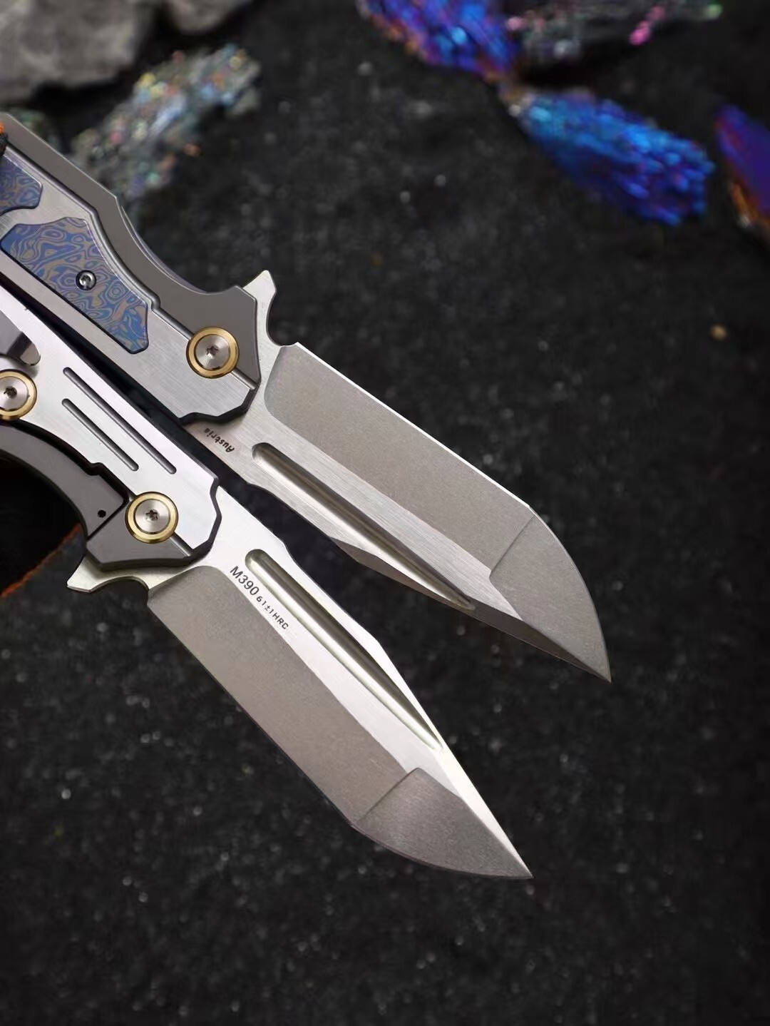 M390 Blade Tactical Pocket Knife - Titanium Survival Ball Bearing EDC ...