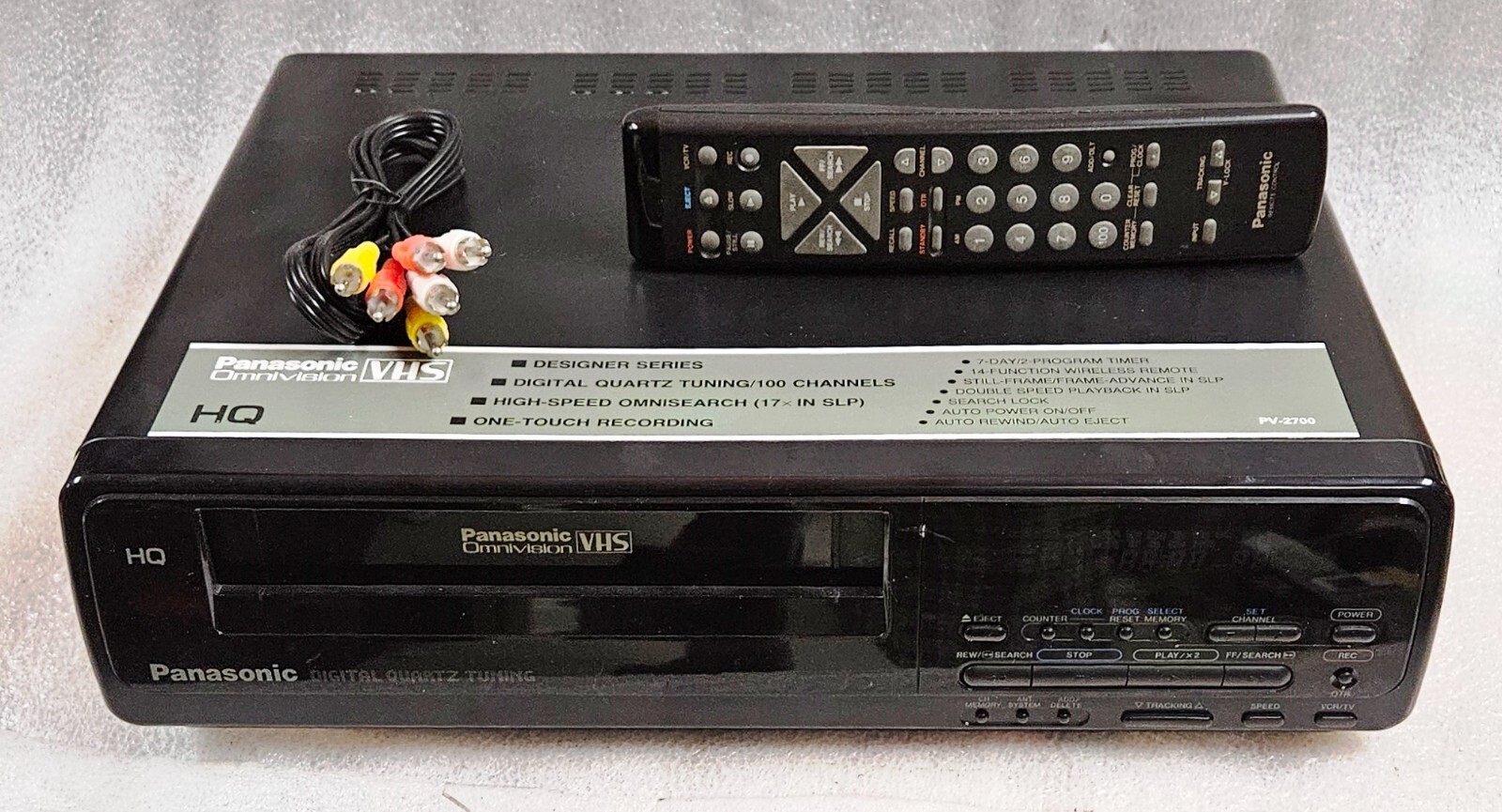 Rare Vintage Black Panasonic Omnivision VHS VCR PV-2700B w/ Remote ...