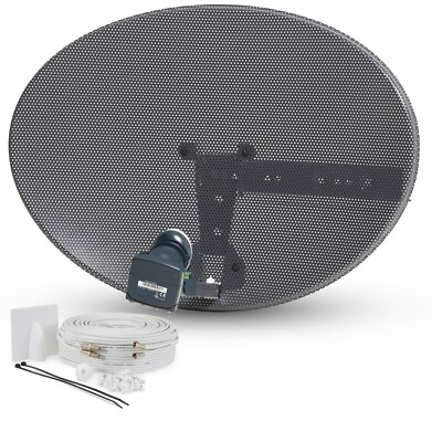 Freesat Satellite Dish & Quad Lnb + Complete 20M White Twin ...