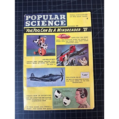 Vintage 1940s Popular Science WWII Magazine Cover - COVER ONLY | eBay