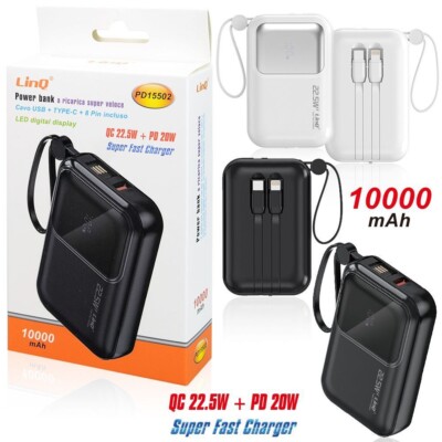 Power Bank LinQ PD15502 10000mAh Ricarica Rapida 22.5W QC+PD Display ...