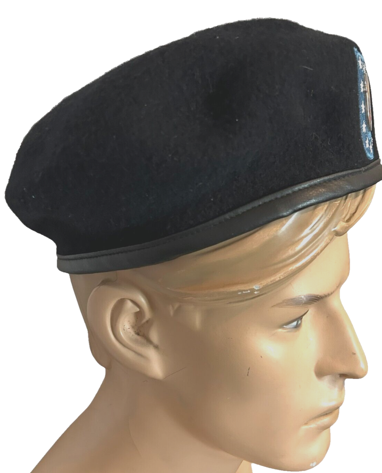 US Army 75th Division Missile Command Unit Union Crest Black Wool Beret ...