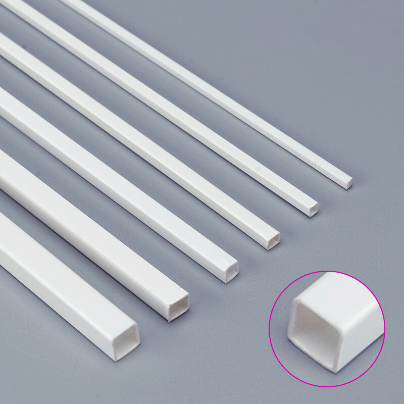 White ABS Square Tube 3-10mm Styrene Plastic Strip Rod Plasticard 250 ...