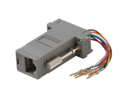 Steren DE9 Male to 6x6 Modular Adapter Plastic Shell Gray | eBay