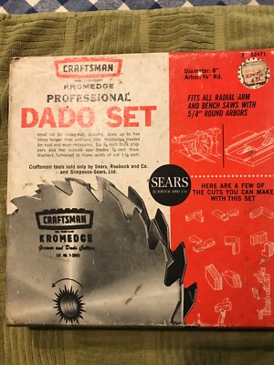 Craftsman 8" dado blade set with 5/8 arbor and 9" veneer blade | eBay