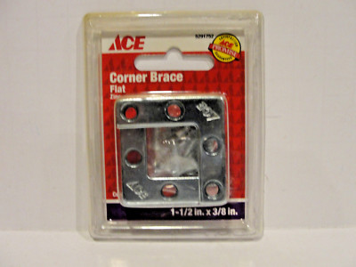ACE 5291752 Corner Brace, Flat, 1-1/2" x 3/8", Zinc, 4 PCS | eBay