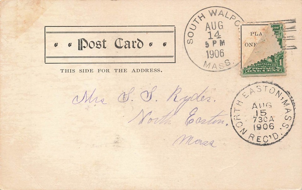 Postcard ~ South Walpole, Massachusetts, Car Barns - 1906 | eBay