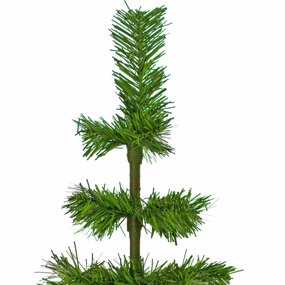 36'' Alpine Green Christmas Tree Tinsel Feather Style Holiday Tree 3FT ...