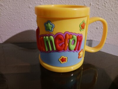Name: CAMERON - NEW Personalized Childs Kids Mug Cup Plastic 3D John ...