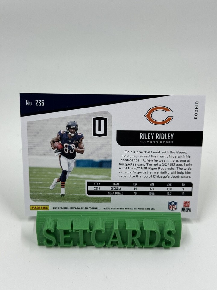 2019 Panini Unparalleled Rookie Riley Ridley #236 Rookie RC Bears ...