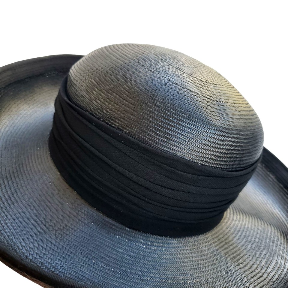1960s Vintage Black Straw Hat Miss Eileen Originals | eBay