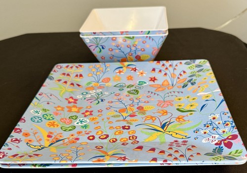 Cynthia Rowley Ilene Rosenzweig Swell Set of 2 Square Dinner Plates & 2 ...