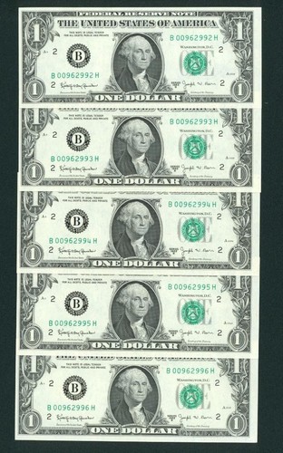 (( FIVE CONSECUTIVE )) $1 1963 (CHOICE/ GEM) ((JOSEPH BARR)) Federal ...