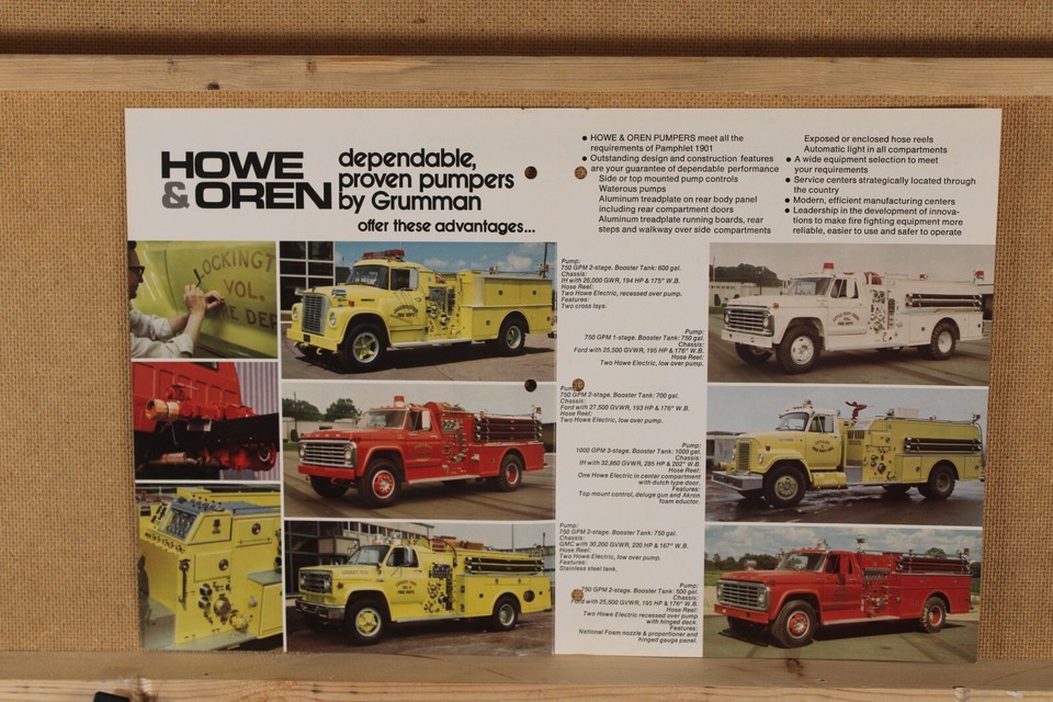 1980 HOWE CONVENTIONAL CHASSIS SERIES FIRE APPARATUS SALES FOLDER | eBay