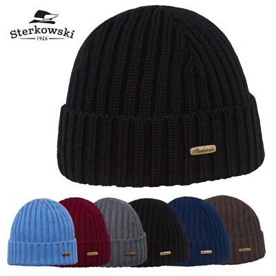 Sterkowski NORFOLK Merino Wool Beanie Cap Knitted Stocking Warm Snookie ...