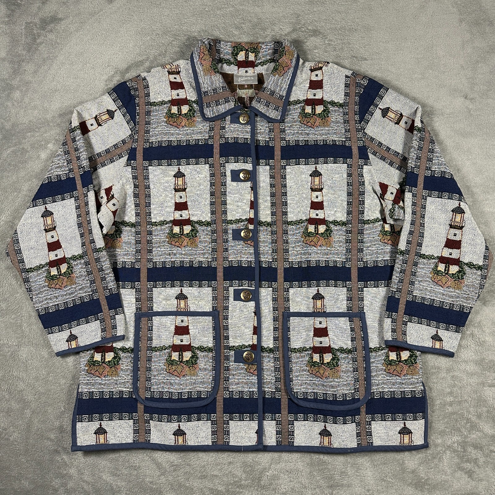 Vintage Blair Womens Nautical Lighthouse Tapestry But… - Gem