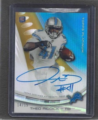THEO RIDDICK 2013 TOPPS PLATINUM GOLD REFRACTOR ON CARD ROOKIE AUTO RC ...