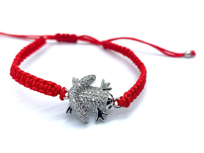 Bracelet Red Braided Textile Frog Plaited Gift | eBay