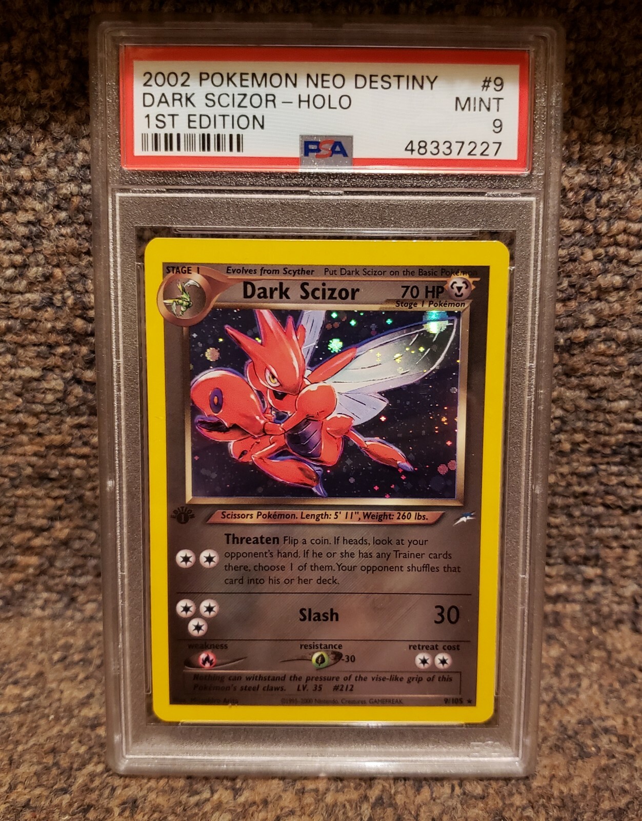 Pokemon First Edition Neo Destiny Dark Scizor HOLO #9/105 PSA 9 MINT | eBay