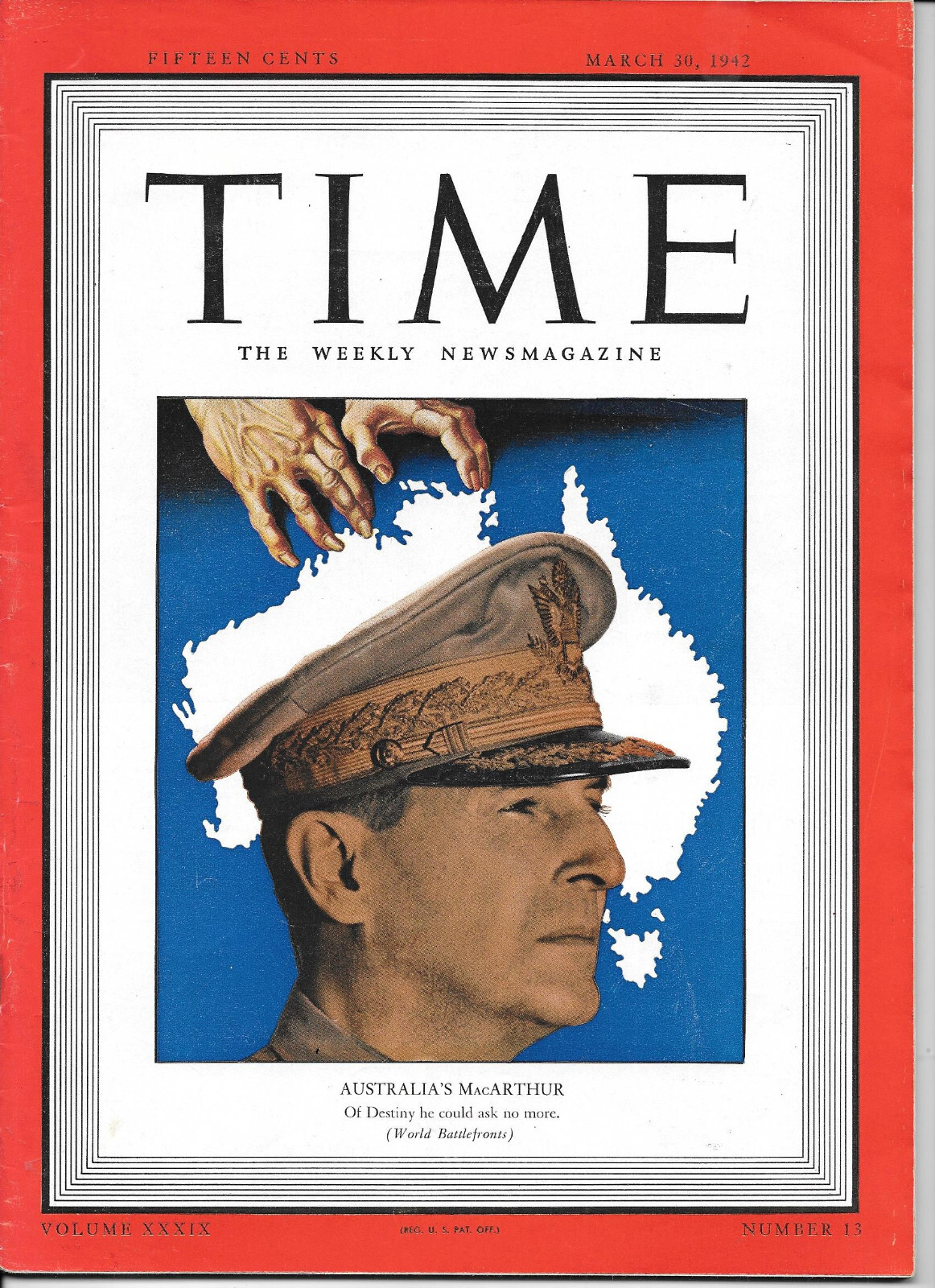 MARCH 30, 1942 TIME MAGAZINE - AUSTRALIA'S MACARTHUR - NO LABEL | eBay