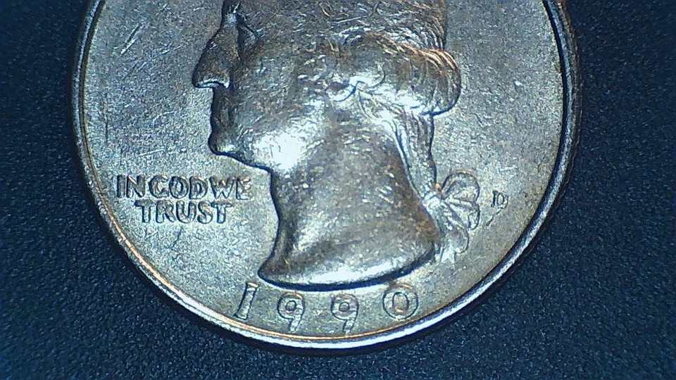 1990 D Washington Quarter Doubling on Reverse and Mintmark | eBay