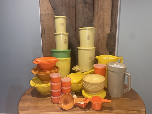 34 Piece Vintage Tupperware Lot Harvest Colors | eBay