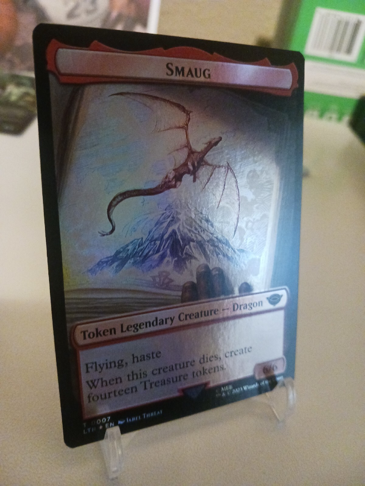FOIL SMAUG TOKEN (07) The Lord Of The Rings Magic MTG | eBay