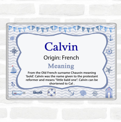 Calvin Name Meaning Jumbo Fridge Magnet Nautical | eBay