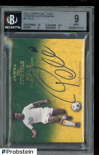 2013 Topps Five Star Soccer Legends Pele SIgned ON CARD AUTO 46/75 BGS ...