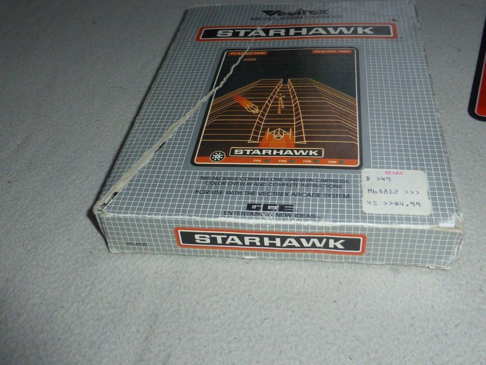VECTREX ARCADE GAME STARHAWK COMPLETE W MANUAL OVERLAY & BOX RARE GCE ...