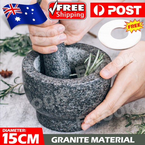 Granite Pestle and Mortar Unpolished Solid Granite Spice Grinder Tool ...