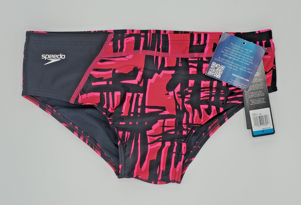 2000's SPEEDOS SWIMSUIT PINK SPORTS Mens Swim Brief 36 Vintage Bikini ...