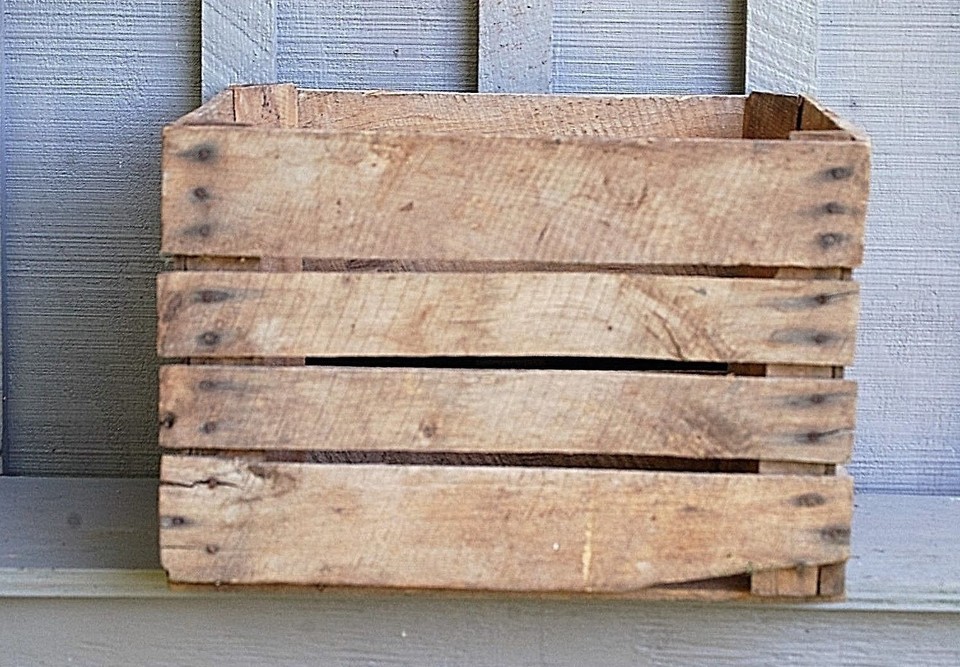 Rustic Primitive Wood Opened Wooden Shipping Crate Box Country Farm Old ...